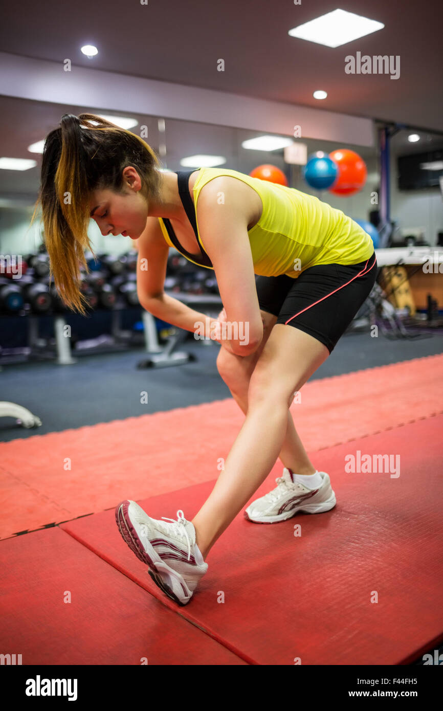 Woman injured leg hi-res stock photography and images - Alamy