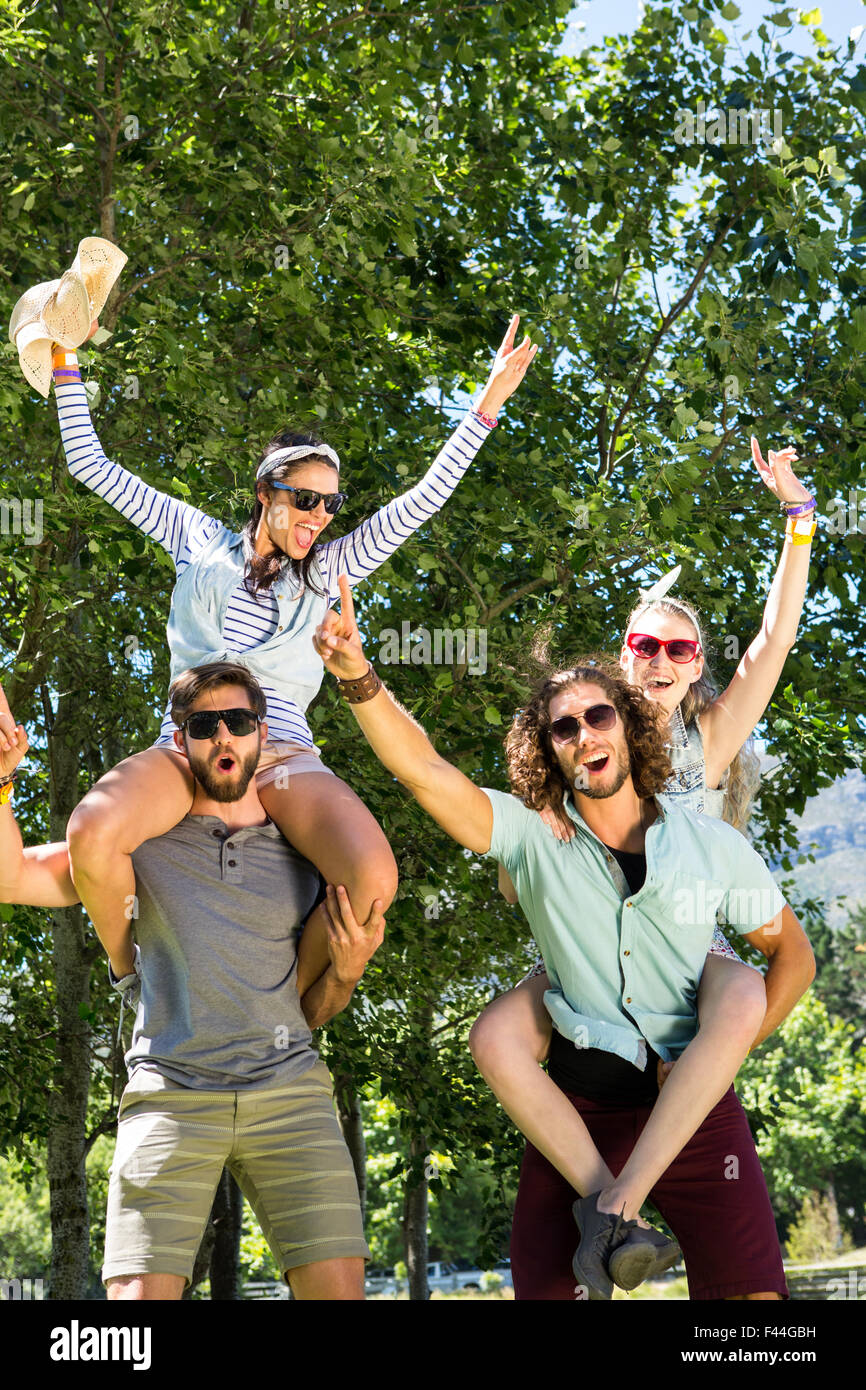 Happy friends having fun together Stock Photo - Alamy
