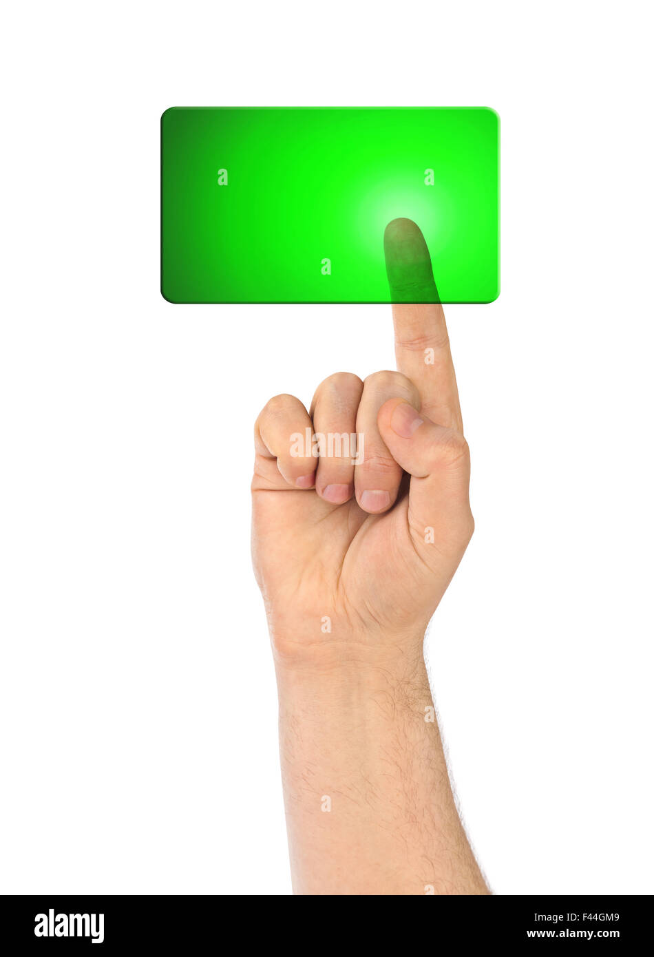 Human hand pushing button hi-res stock photography and images - Alamy