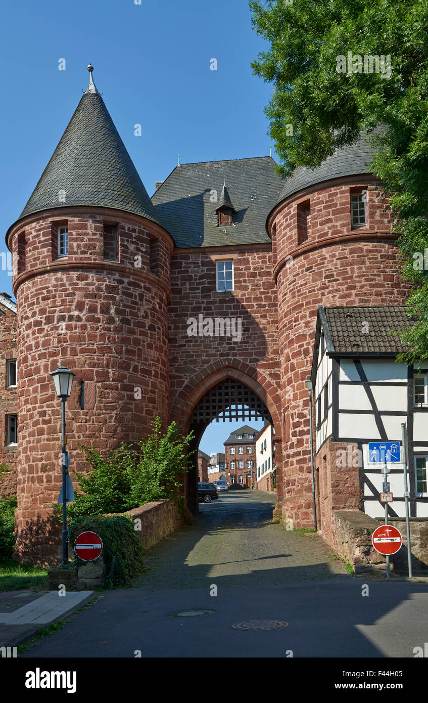 town gate "Duerener Tor" of Nideggen, North Rhine-Westphalia, Germany ...