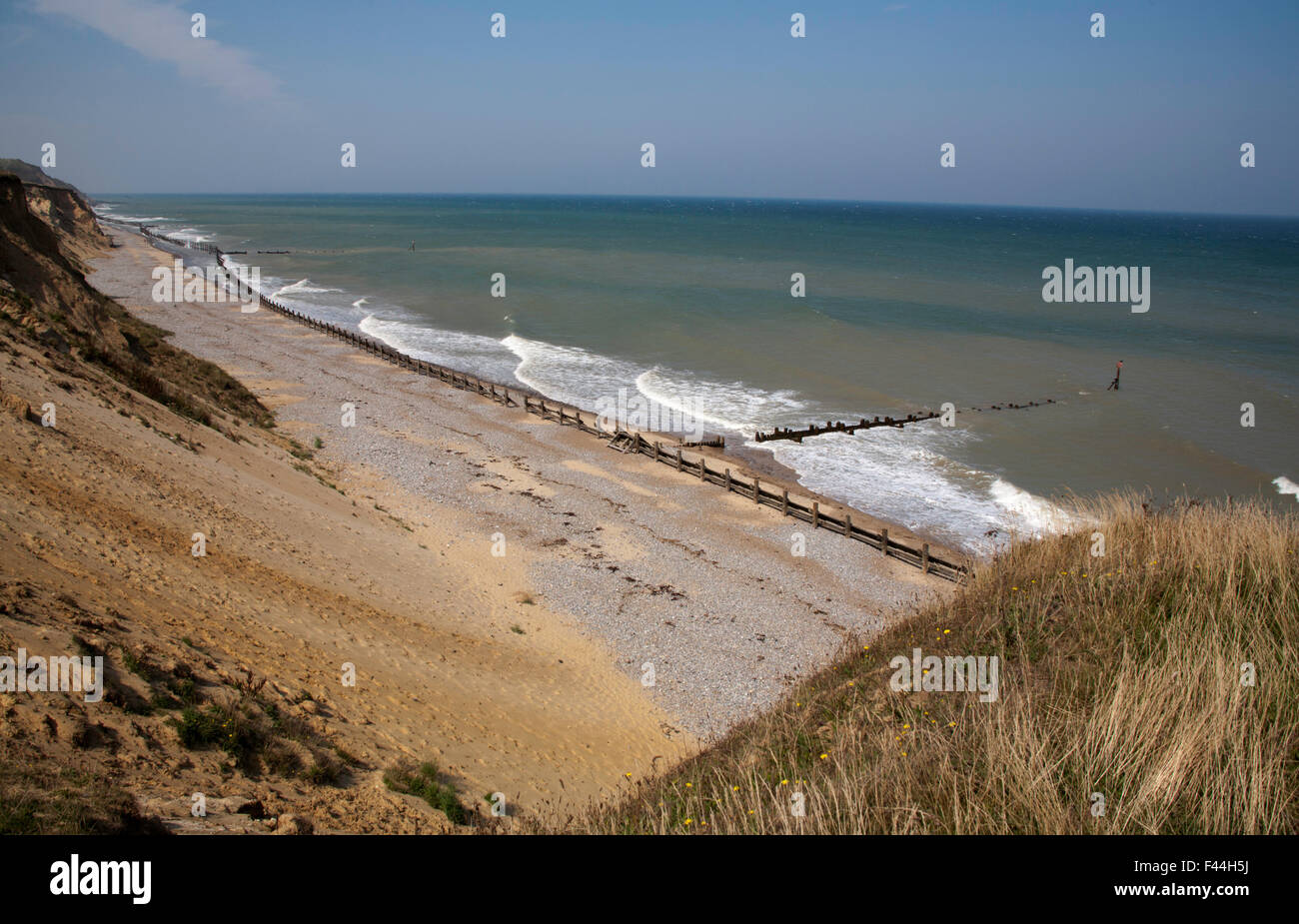 Sandy cliffs near West Runton between Cromer and Sheringham the North ...
