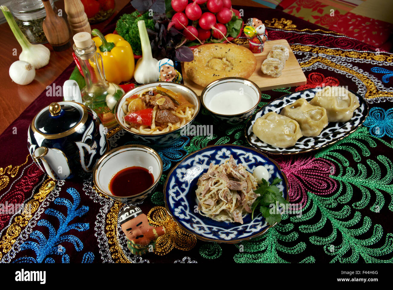 food set Central Asian cuisine Stock Photo - Alamy