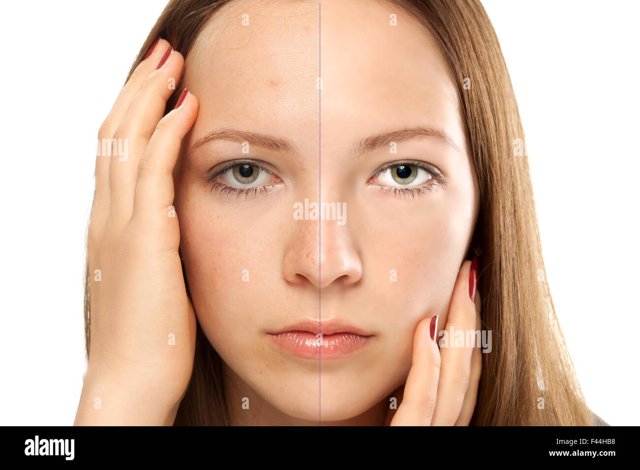 comparison portrait of a girl Stock Photo - Alamy
