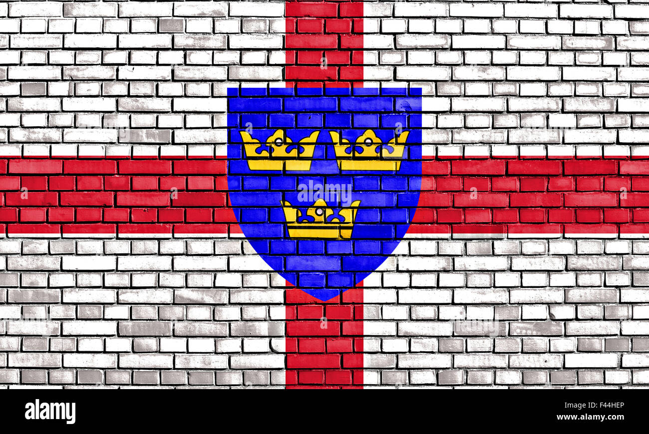 flag of East Anglia painted on brick wall Stock Photo - Alamy