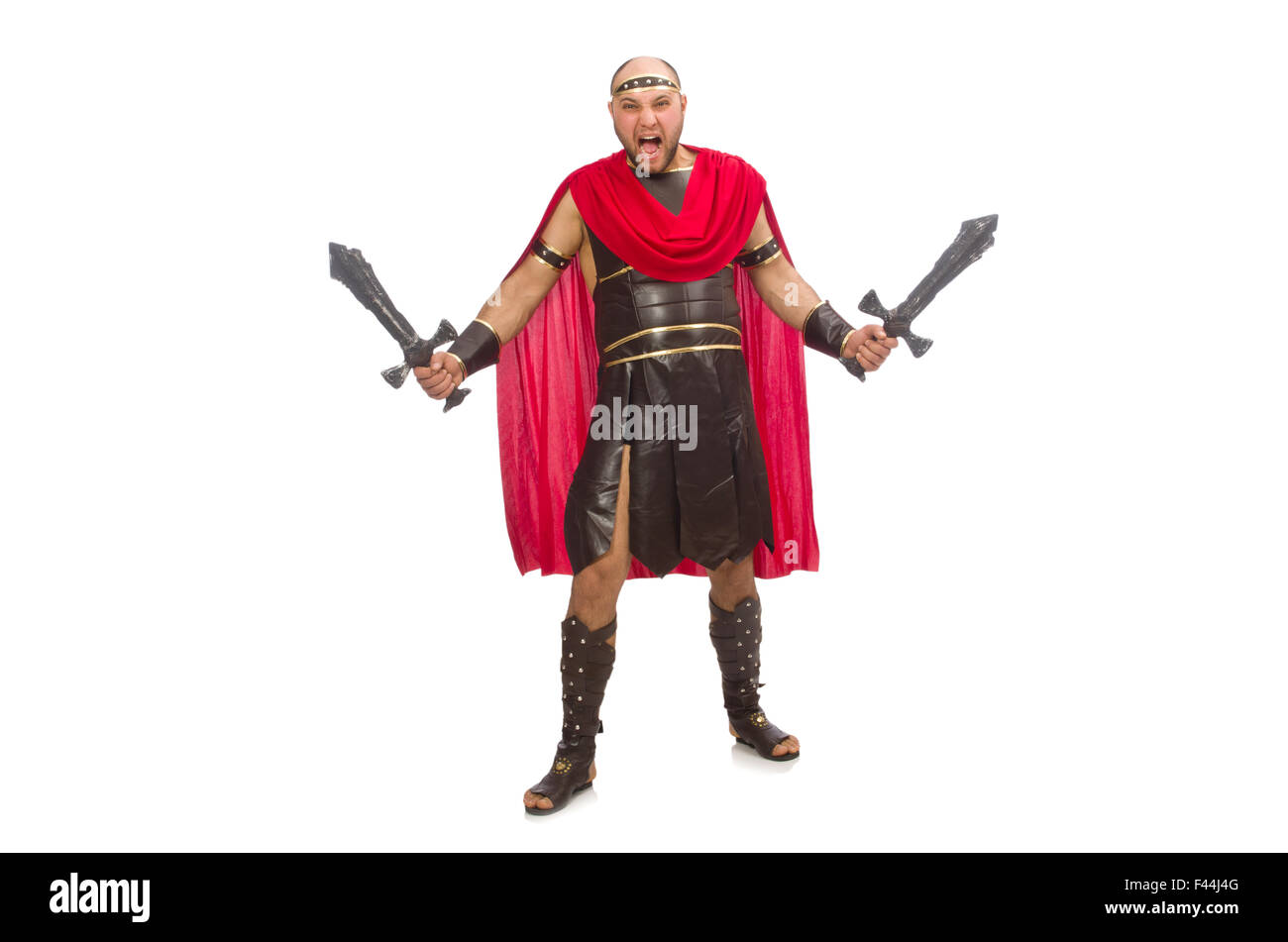 Gladiator with sword isolated on white Stock Photo - Alamy