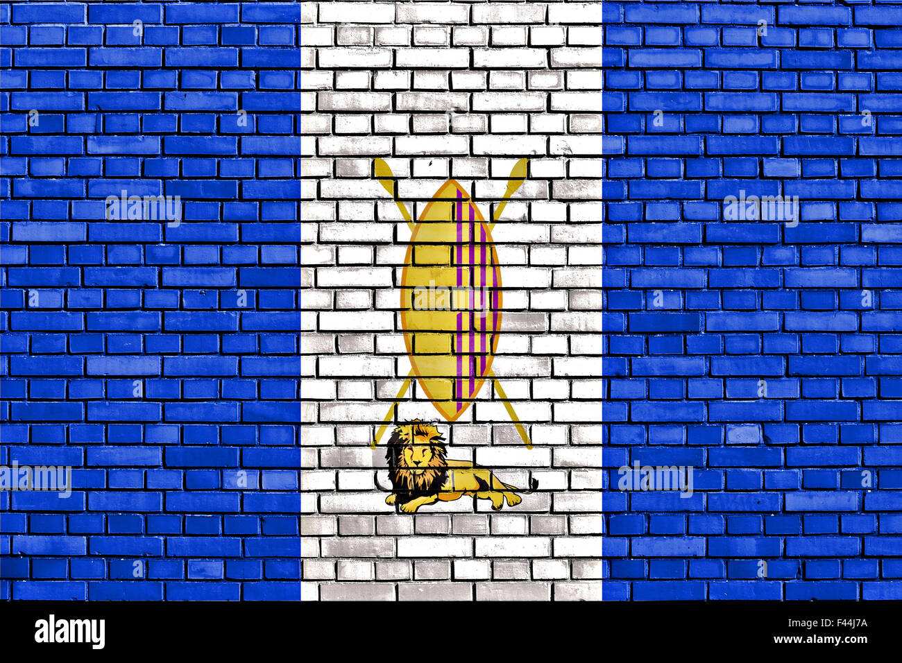 flag of Buganda painted on brick wall Stock Photo - Alamy
