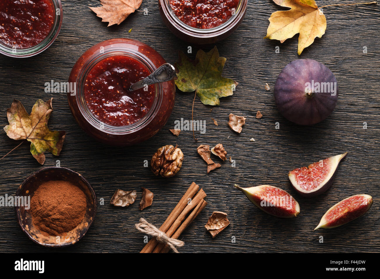 Fig jam autumn still life Stock Photo - Alamy