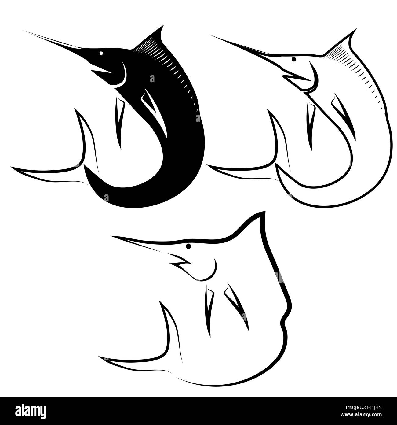 Marlin Outline Tattoos