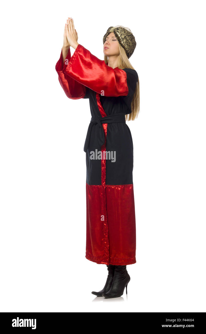 Female magician isolated on white Stock Photo - Alamy