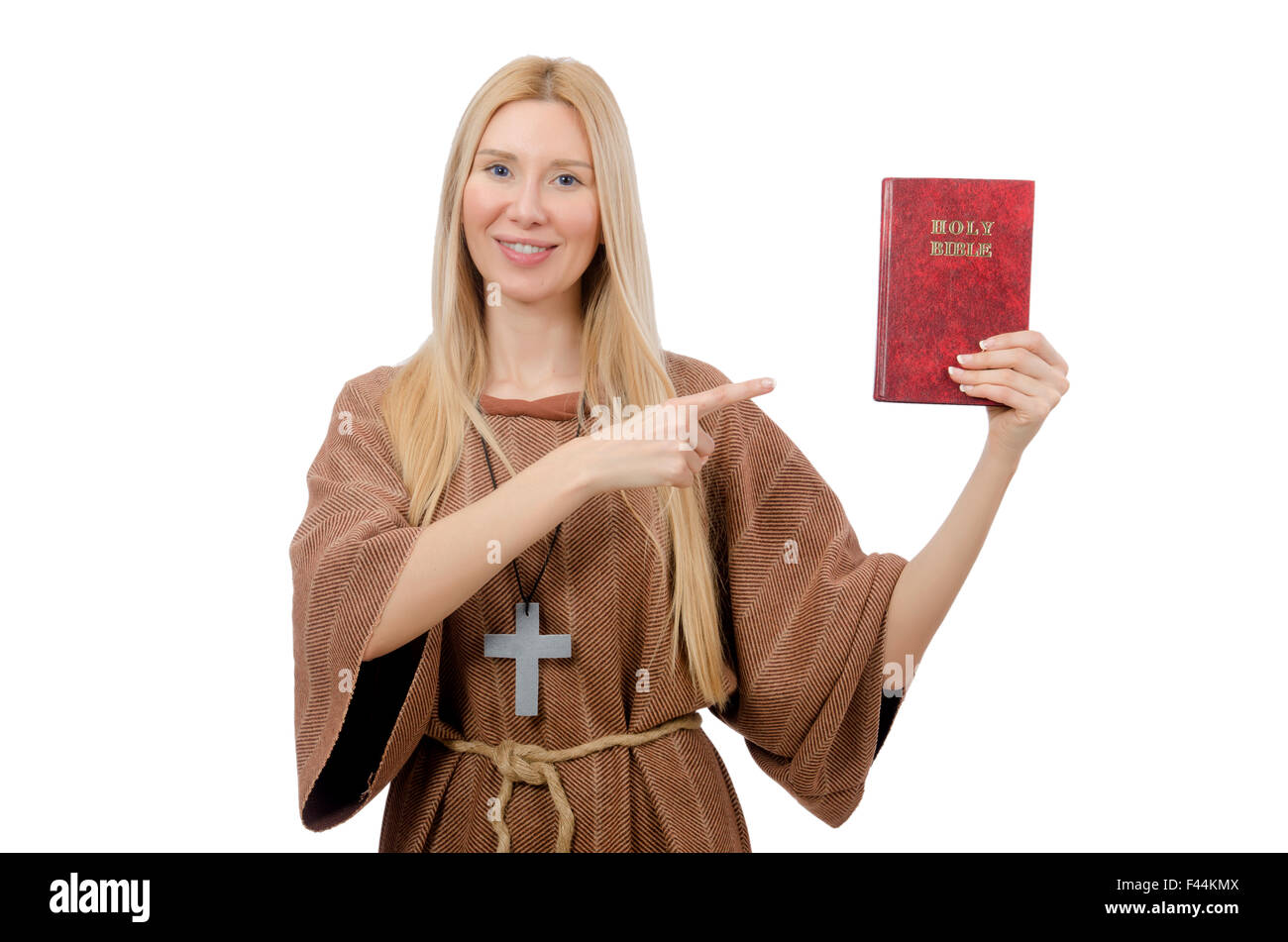Female prayer isolated on white Stock Photo - Alamy
