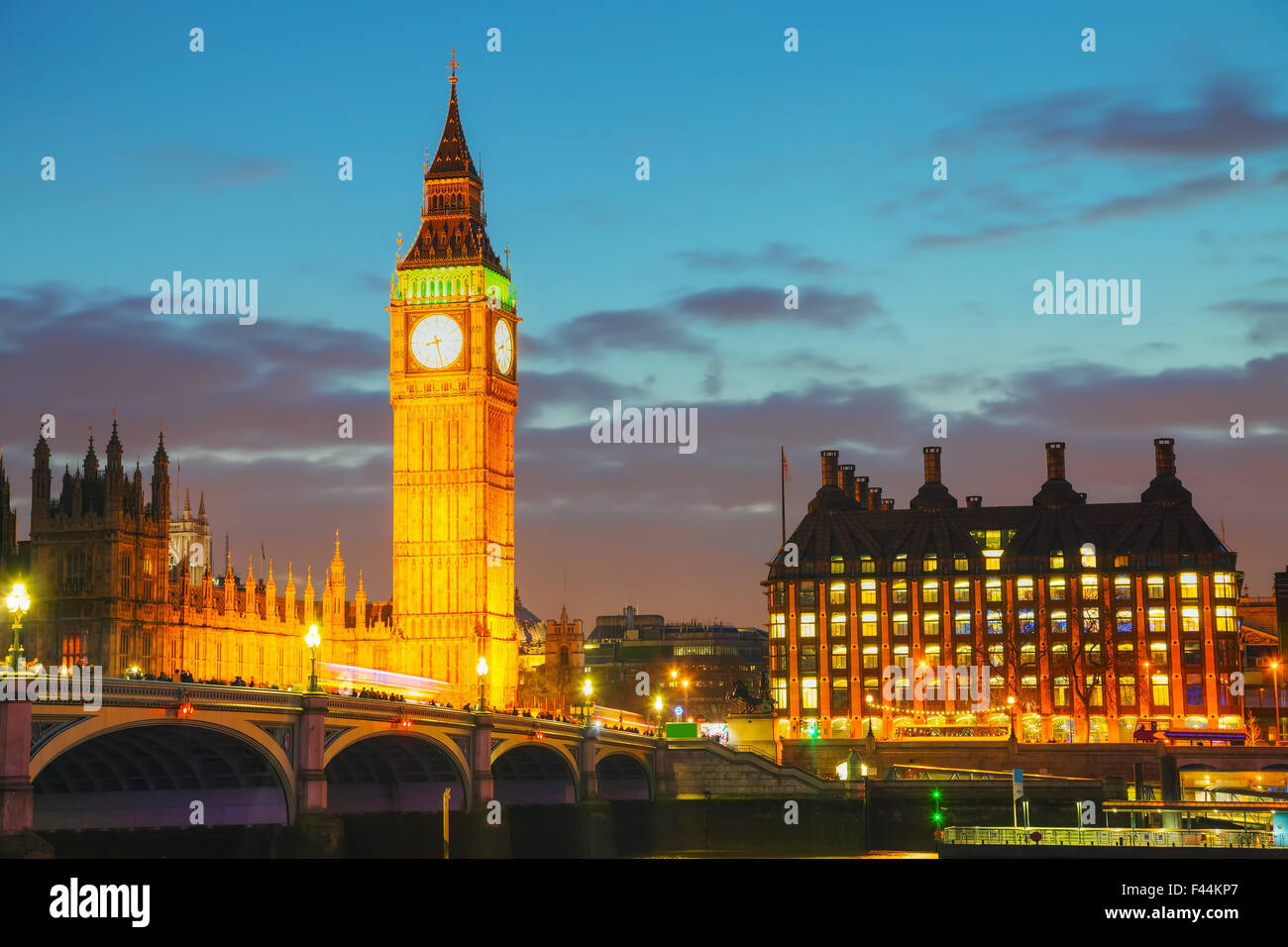 London with the Clock Tower at night Stock Photo - Alamy
