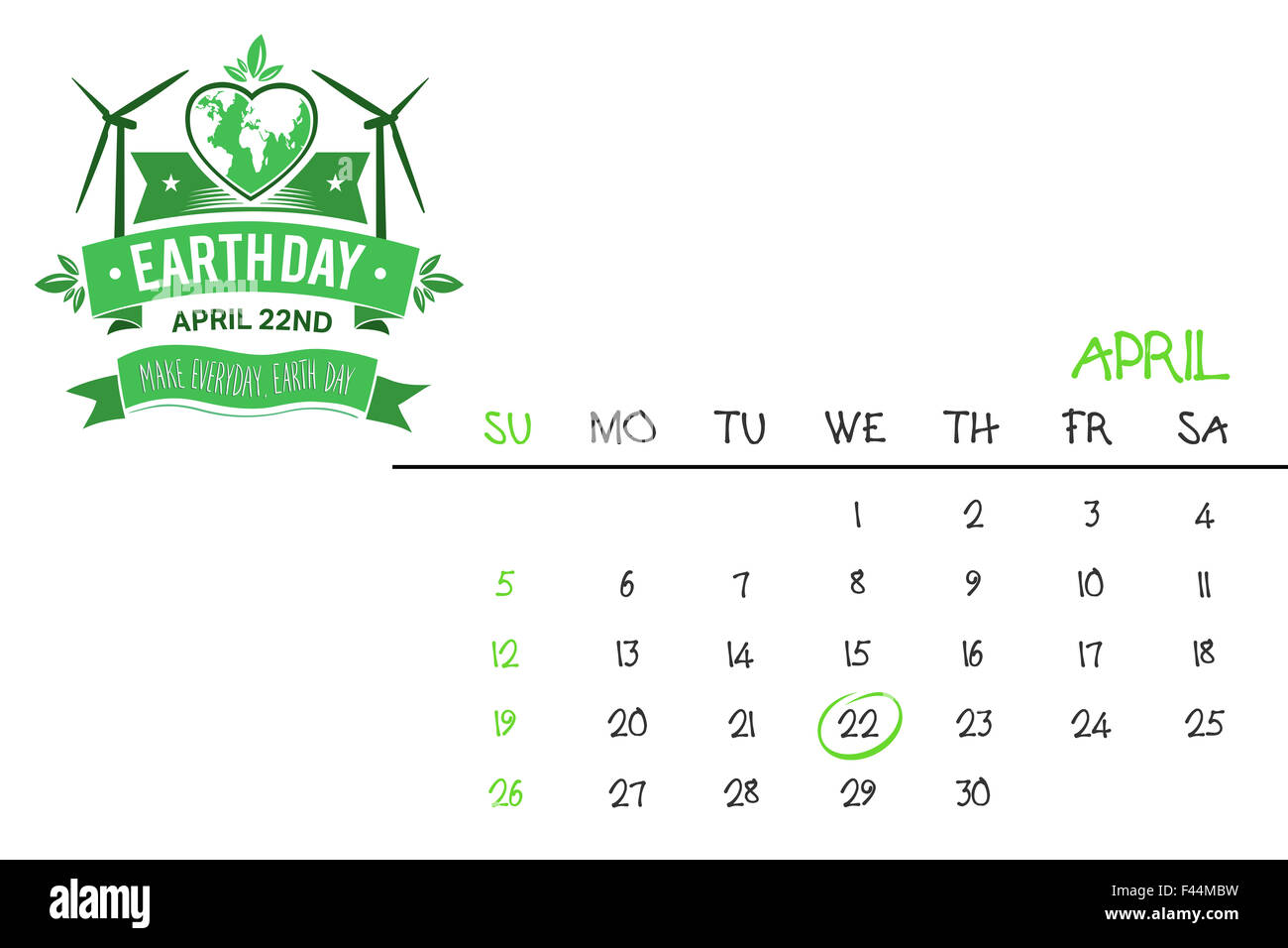 Environment day calendar Cut Out Stock Images & Pictures - Alamy