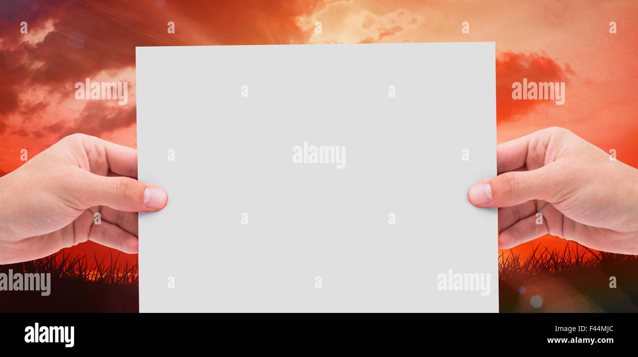 Digital composite hand card hi-res stock photography and images - Alamy