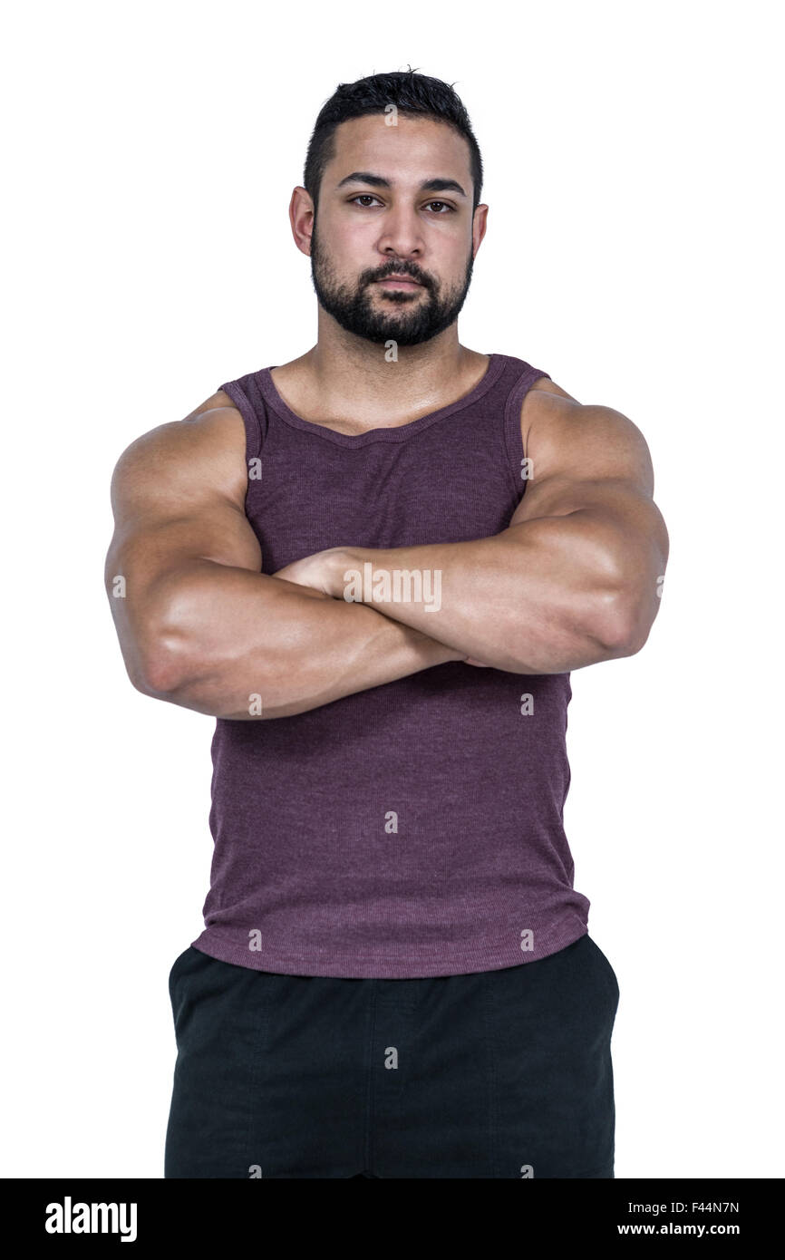 Muscular man looking at camera Stock Photo - Alamy