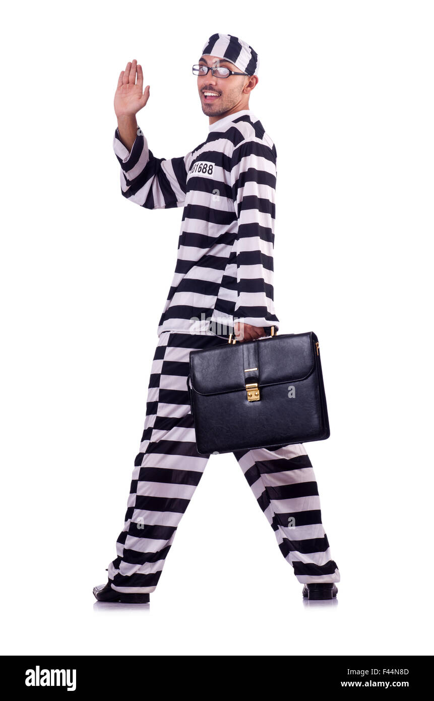 Prison inmate isolated on the white Stock Photo - Alamy
