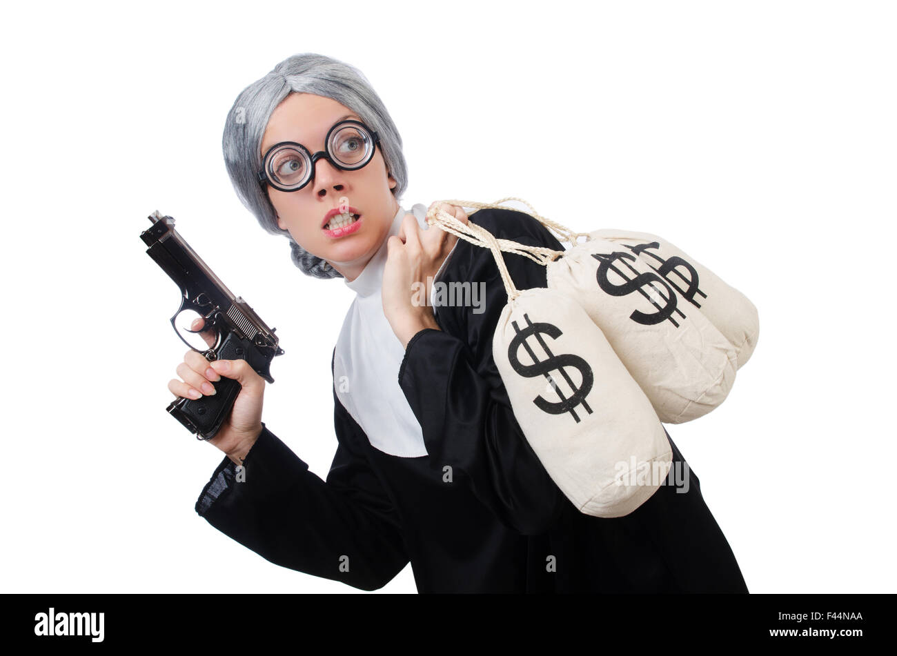 Comic nun isolated on white Stock Photo - Alamy