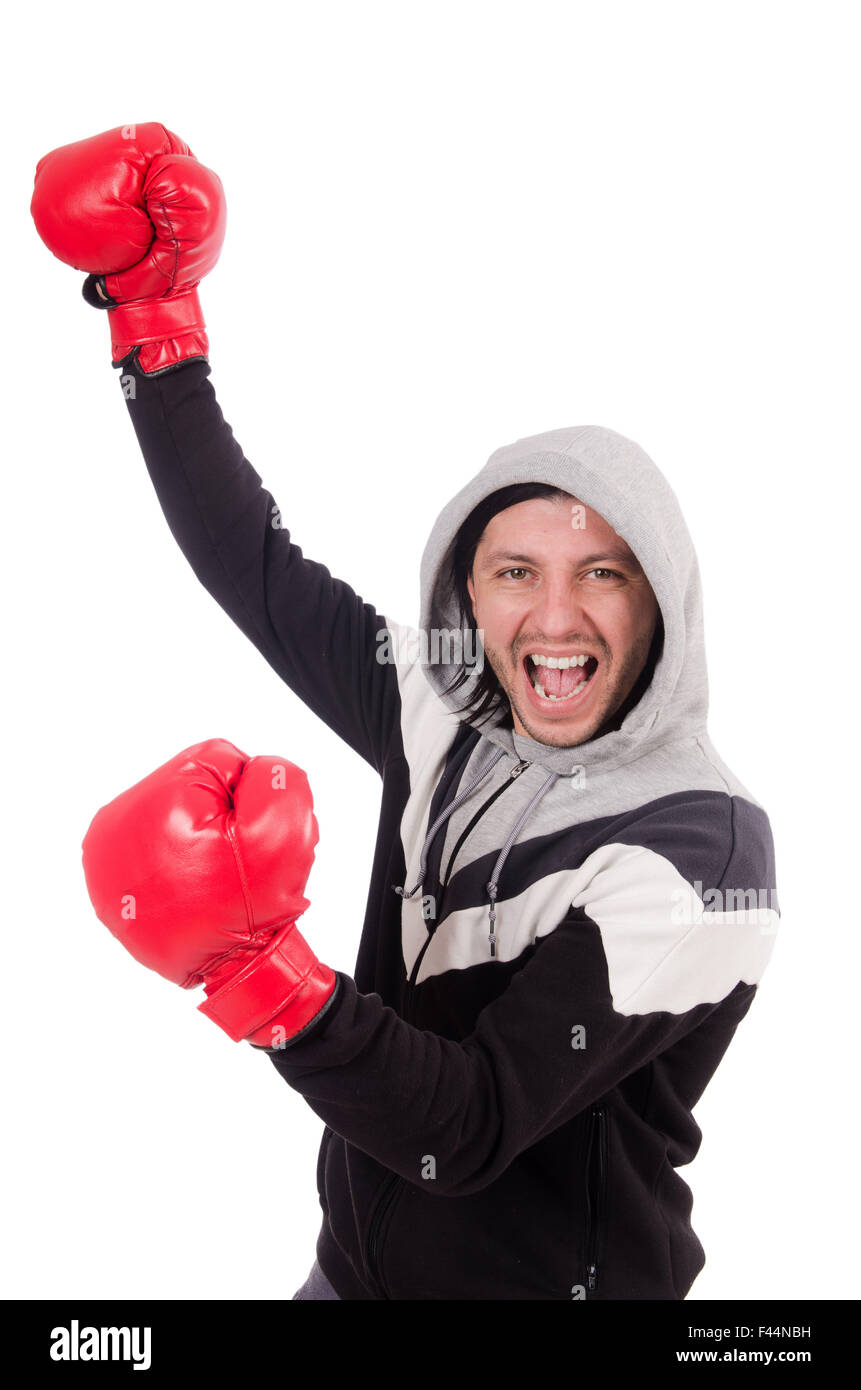 Funny boxer isolated on the white Stock Photo - Alamy