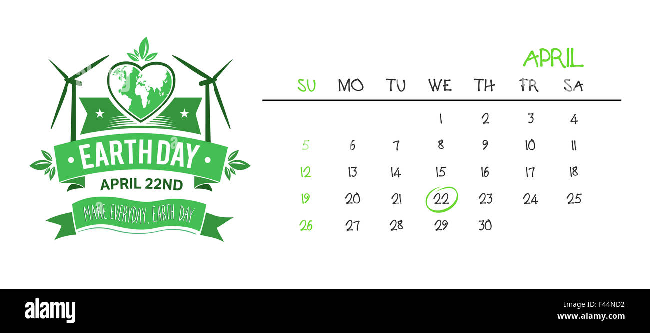 Composite image of april calendar Stock Photo - Alamy