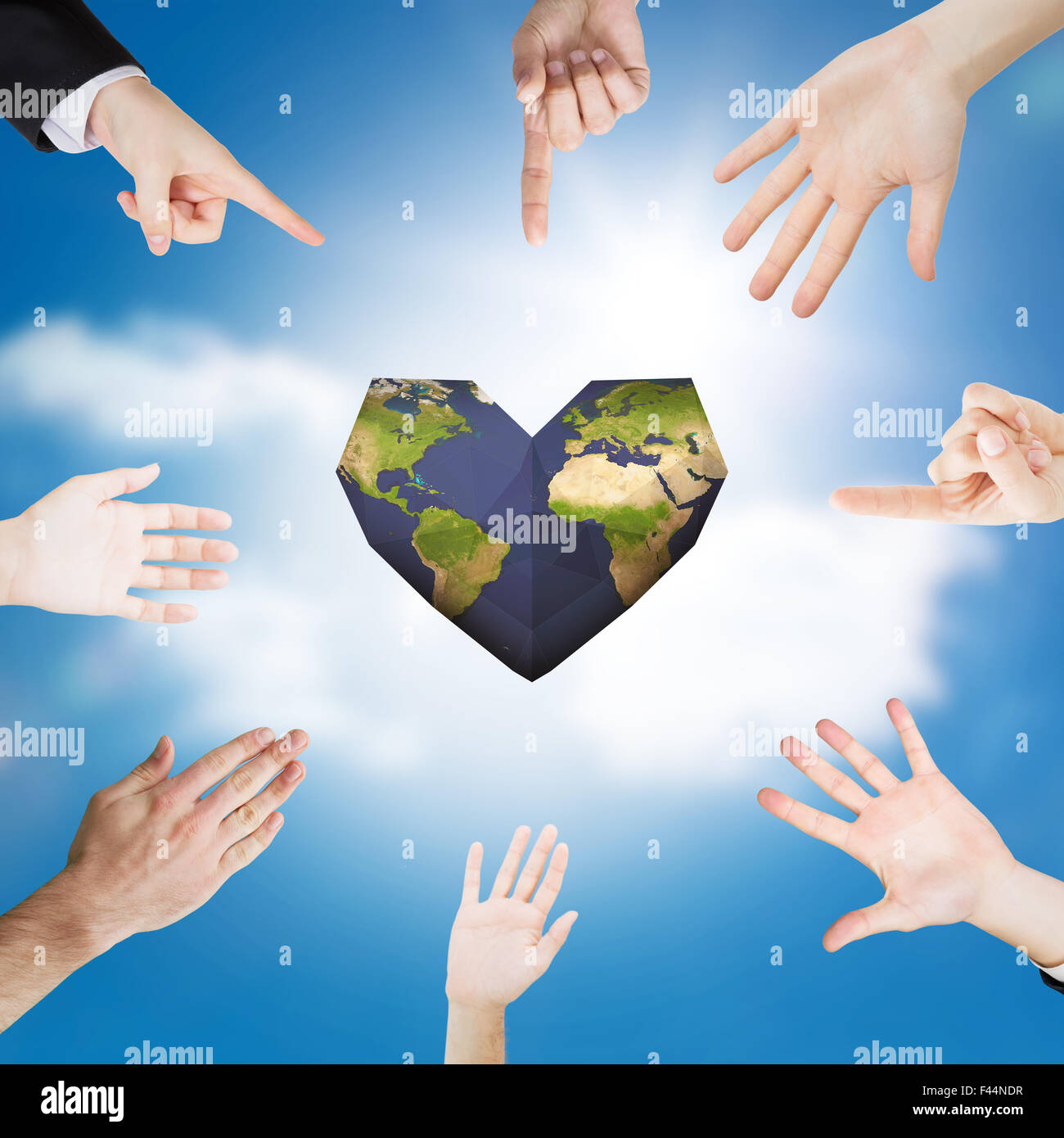 Composite image of hands presenting Stock Photo - Alamy