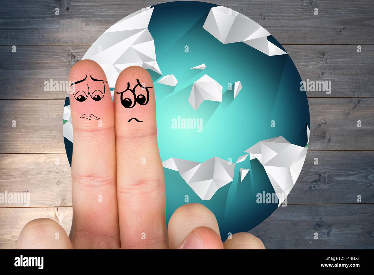Composite image of sad fingers Stock Photo - Alamy