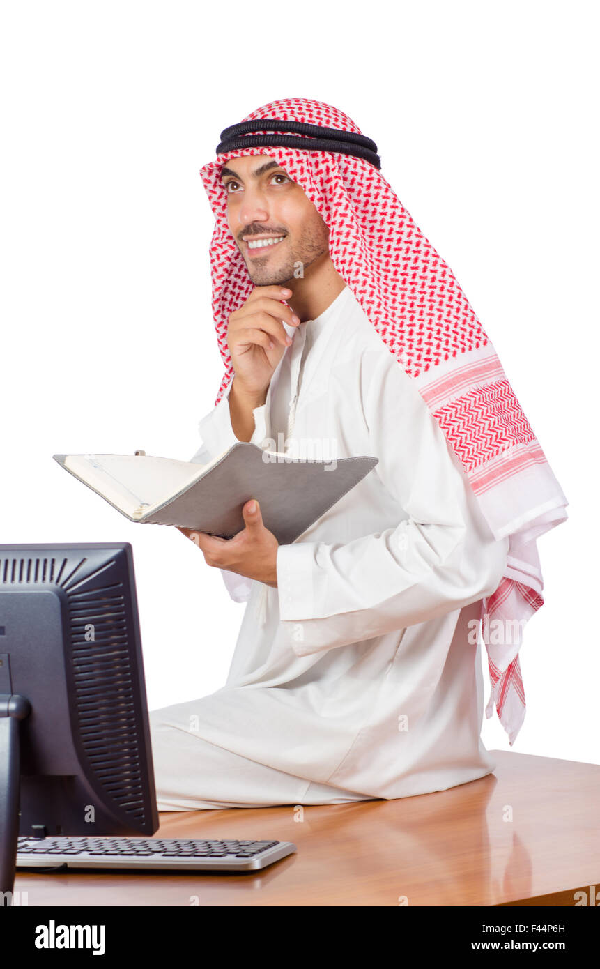 Arab businessman working on computer Stock Photo - Alamy