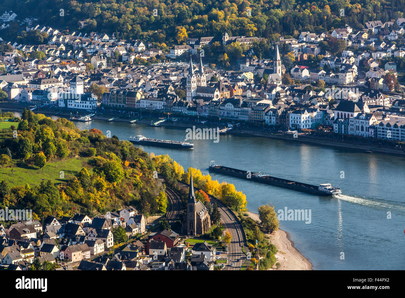 Wine town Boppard, in the Upper middle Rhine Valley, Germany Stock ...