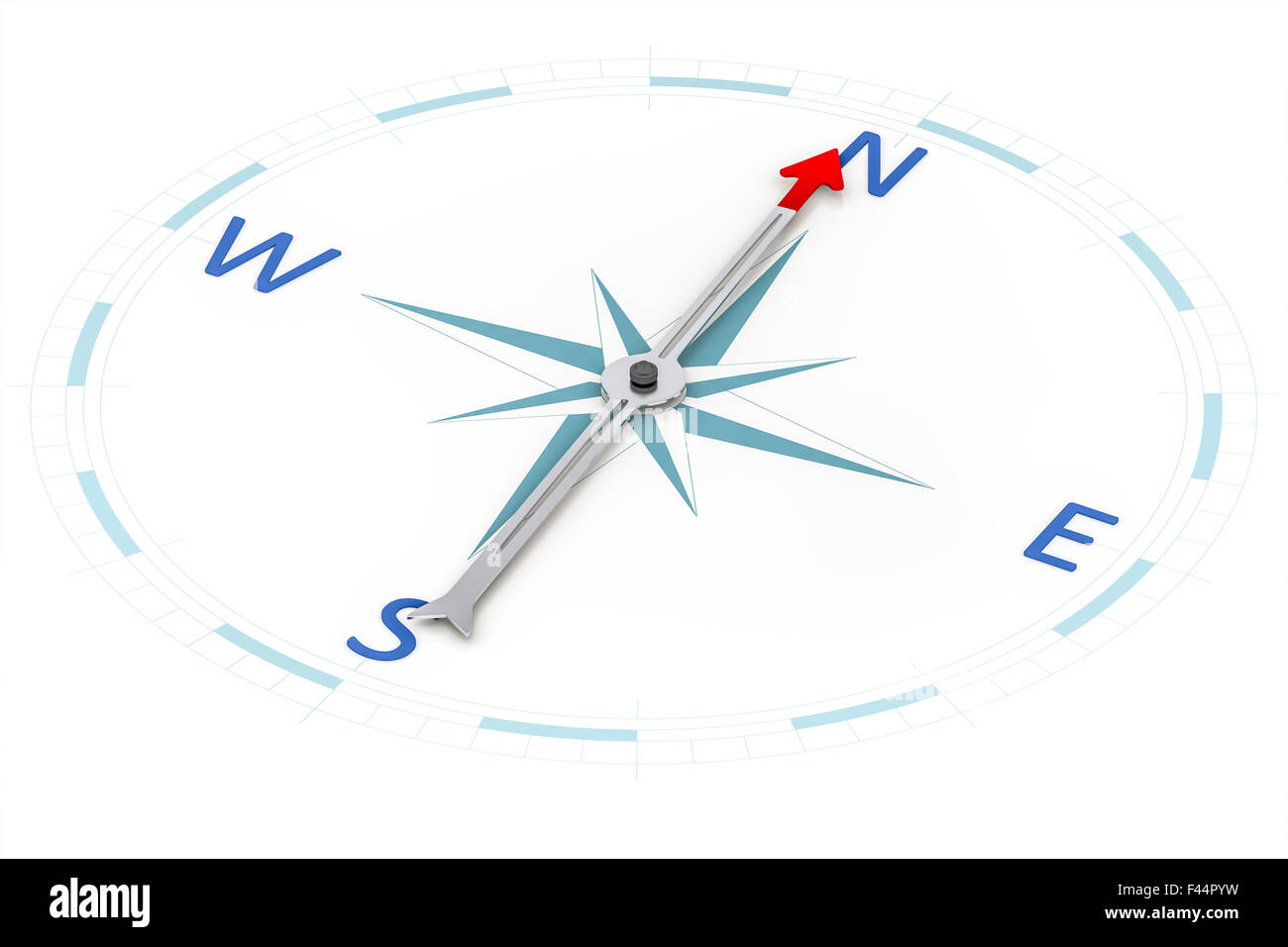 Compass pointing east Cut Out Stock Images & Pictures - Alamy