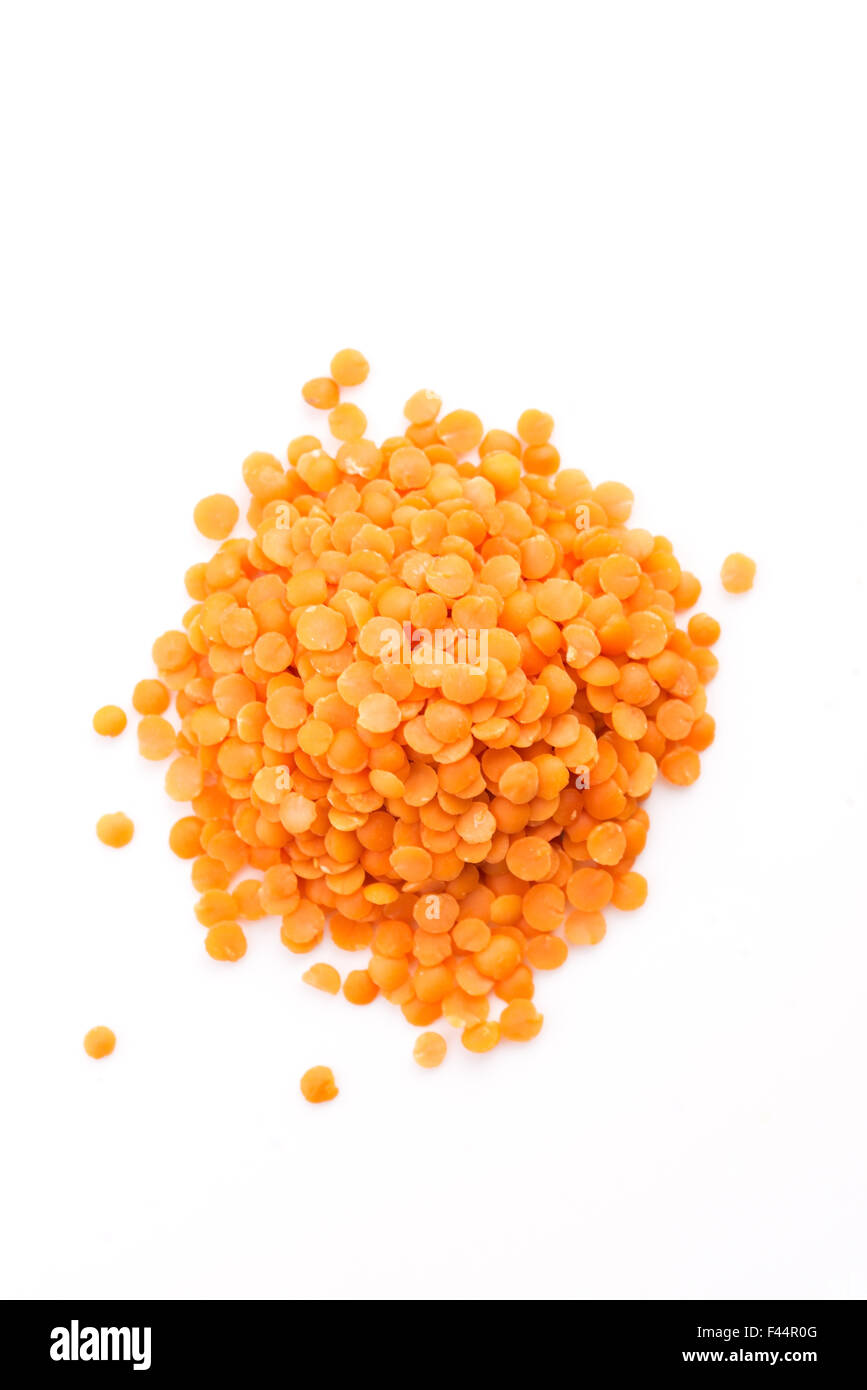 Lentils Isolated on White Background Stock Photo - Alamy
