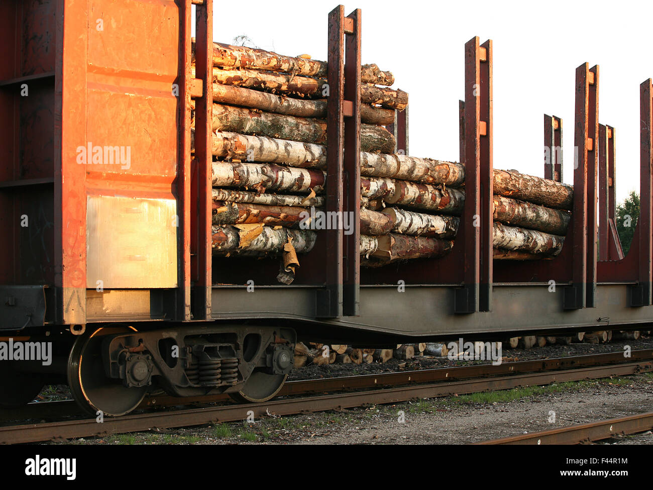Wagon with the wood Stock Photo - Alamy