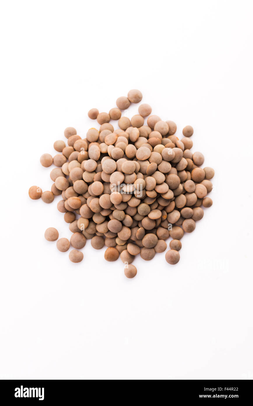 Lentils Isolated on White Background Stock Photo - Alamy