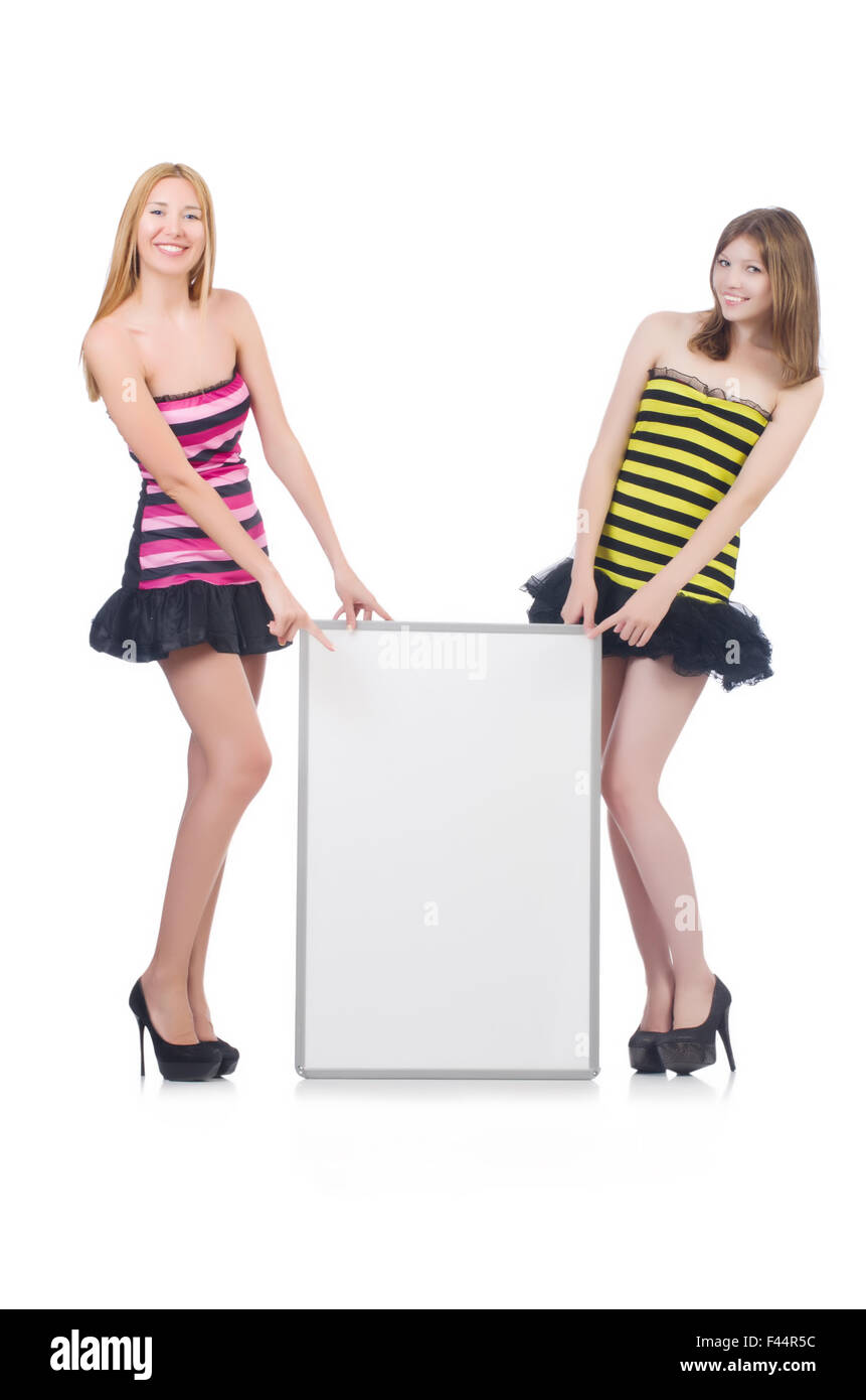 Happy girls isolated on white Stock Photo - Alamy