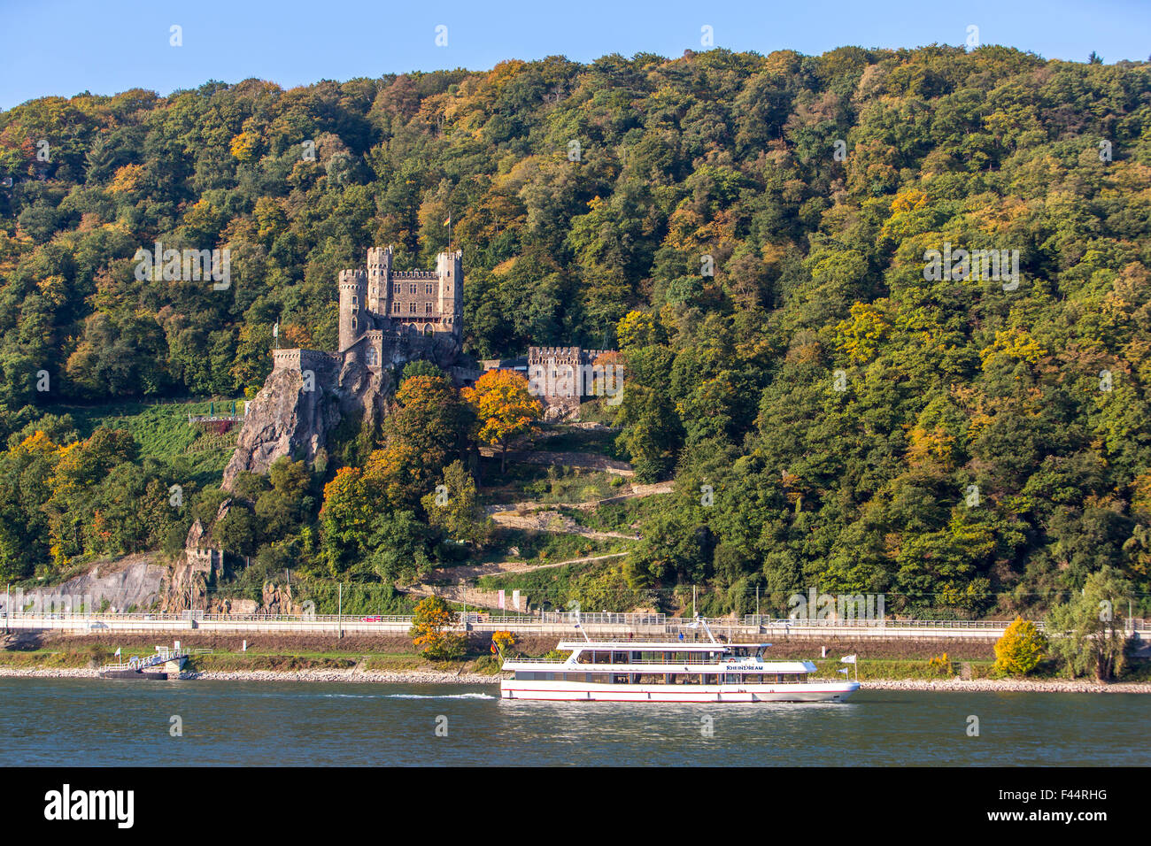 Castle Rheinstein castle, in Trechtingshausen, Rheingau, the UNESCO ...