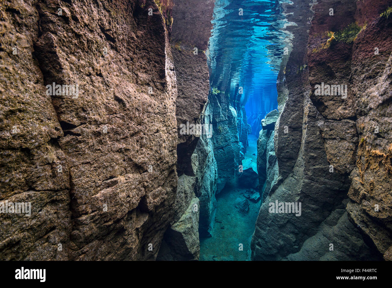 The narrow Nes Canyon, a fault filled with fresh water in the rift ...