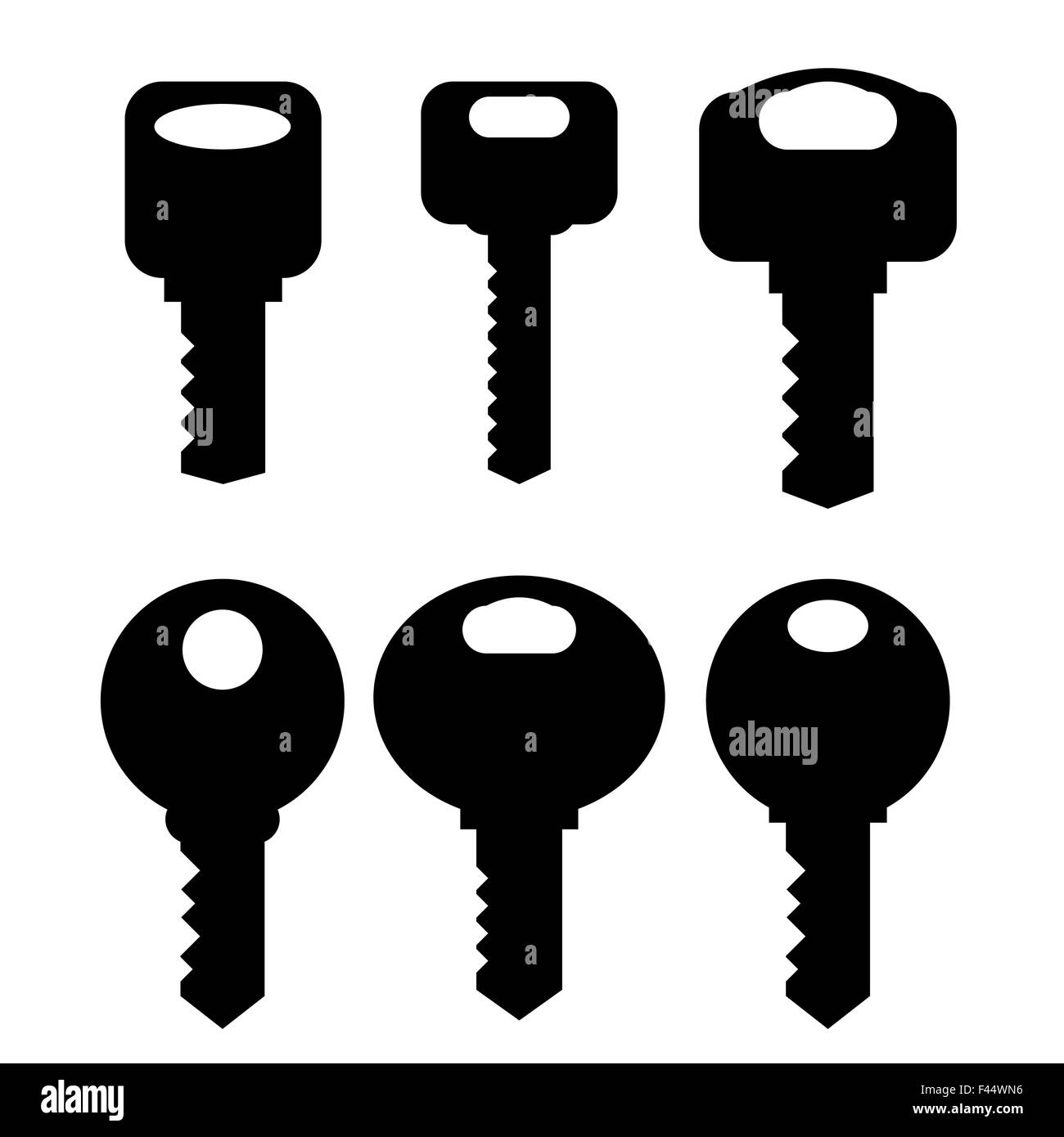 Keys Silhouettes Icons Stock Photo - Alamy