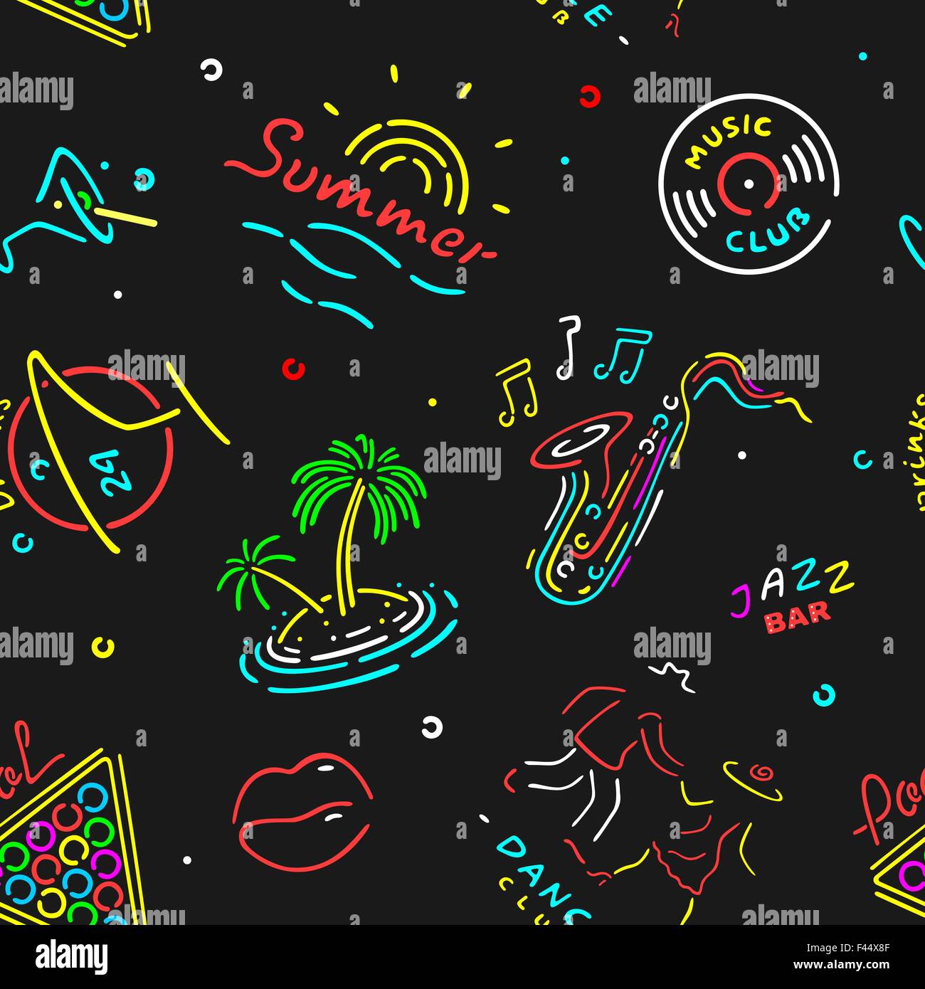 The pattern of neon signs Stock Vector Image & Art - Alamy