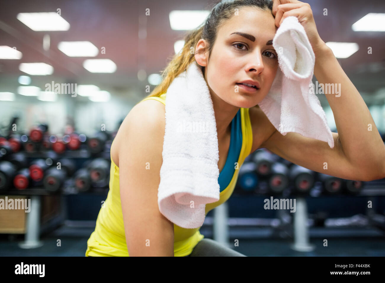 Woman drying body towel hi-res stock photography and images - Alamy