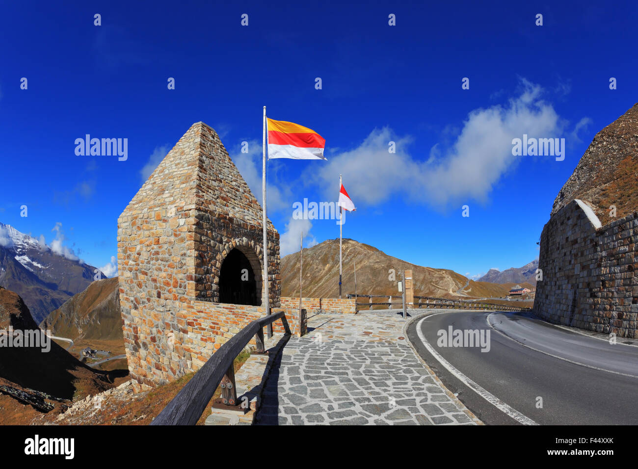 Steep turns are marked with red flags Stock Photo - Alamy