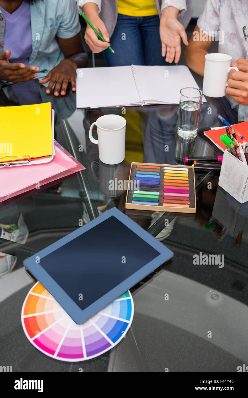 Colour samples and digitizer on desk Stock Photo - Alamy