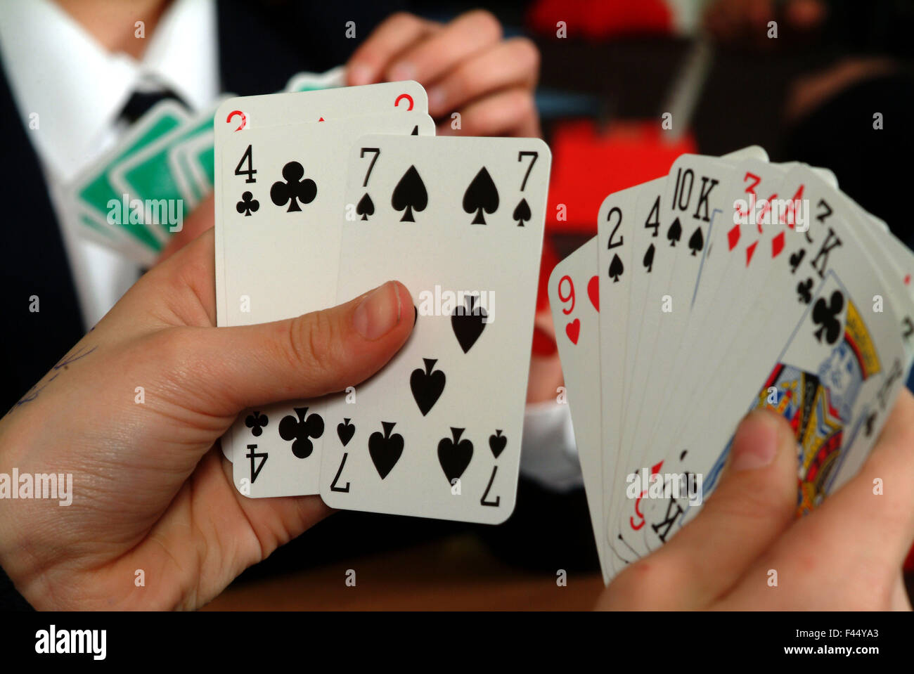 Hereford Cathedral School pupils playing the card game bridge in the ...