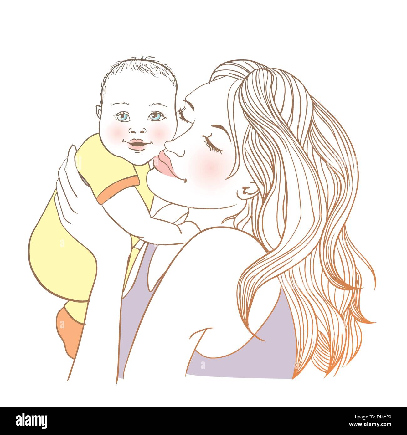 Mom and baby drawing hi-res stock photography and images - Alamy