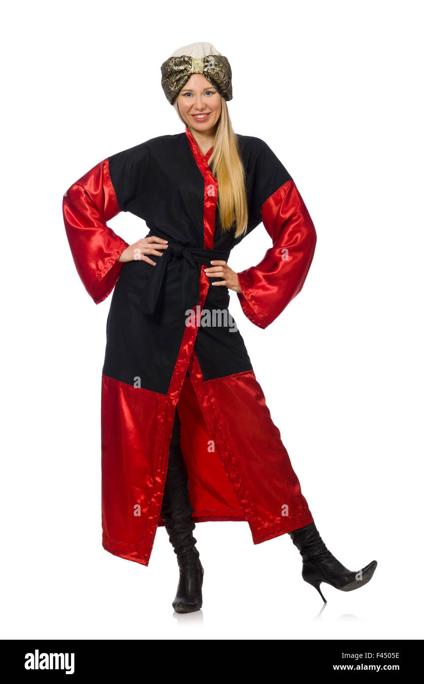 Female magician isolated on white Stock Photo - Alamy