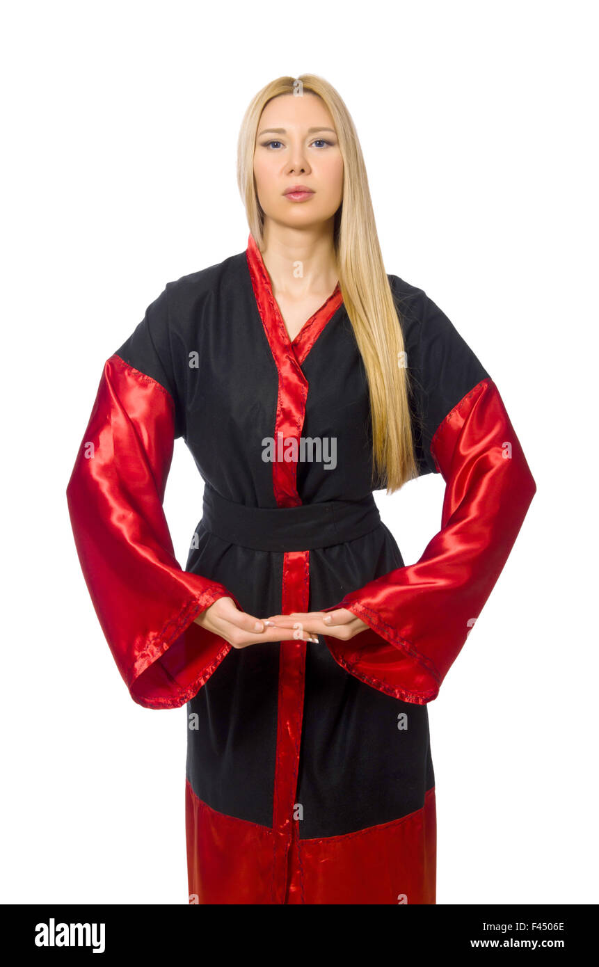 Female magician isolated on white Stock Photo - Alamy