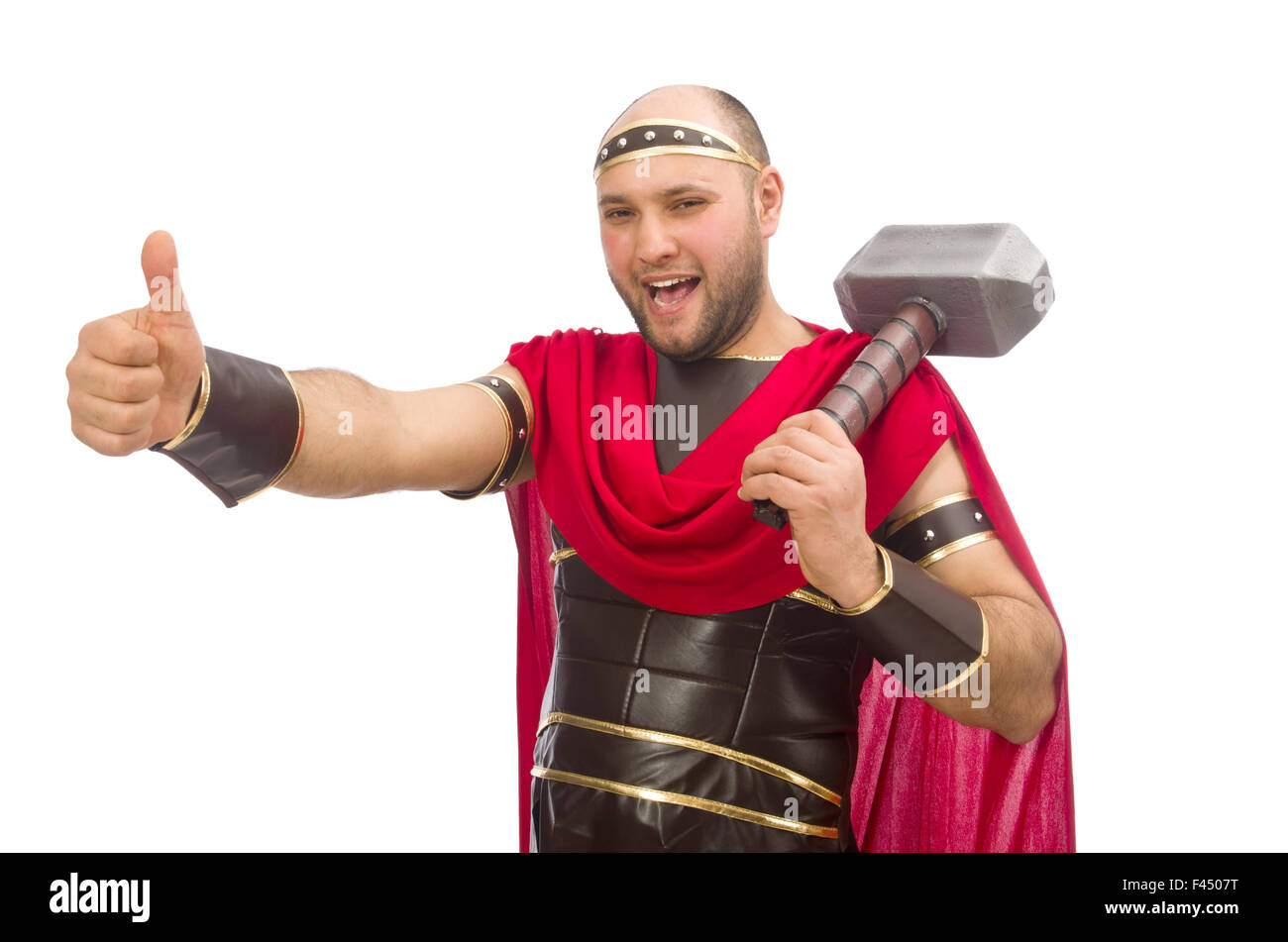 Gladiator with hammer isolated on white Stock Photo - Alamy