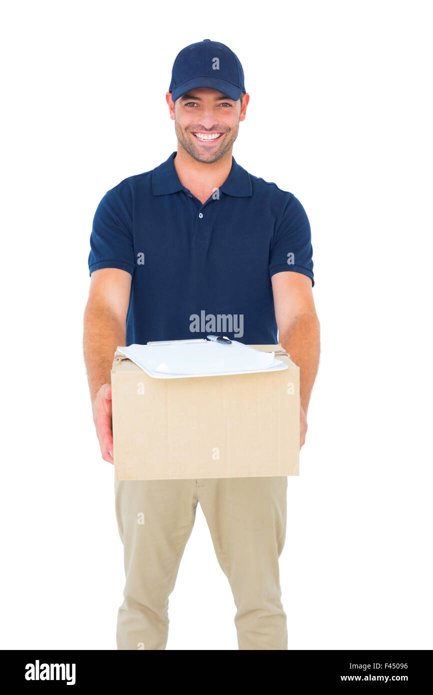 Courier parcel box clipboard Cut Out Stock Images & Pictures - Alamy