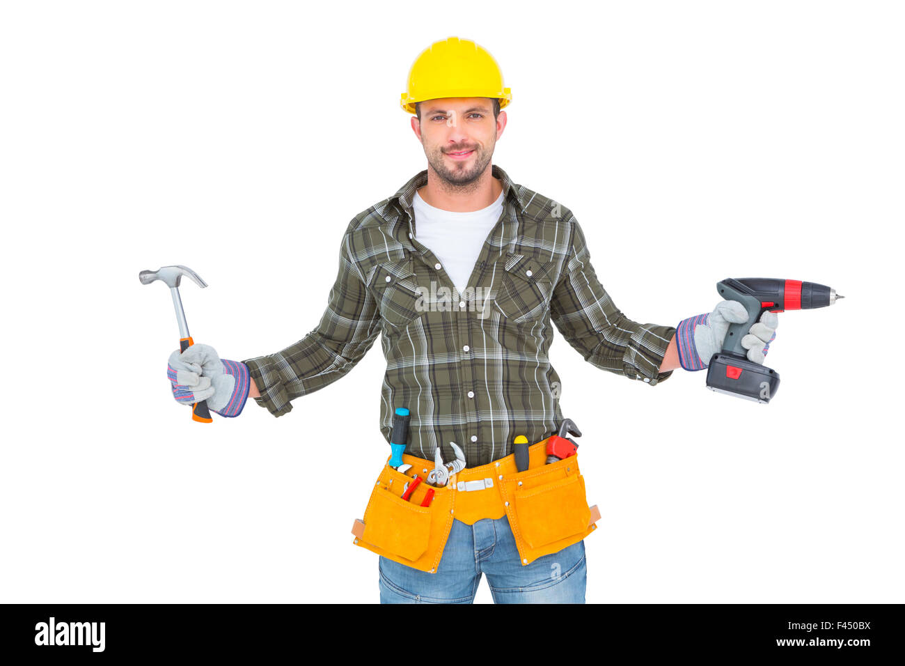 handyman wearing tool belt Stock Photo - Alamy