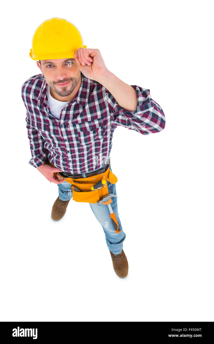 Smiling handyman looking at camera Stock Photo - Alamy