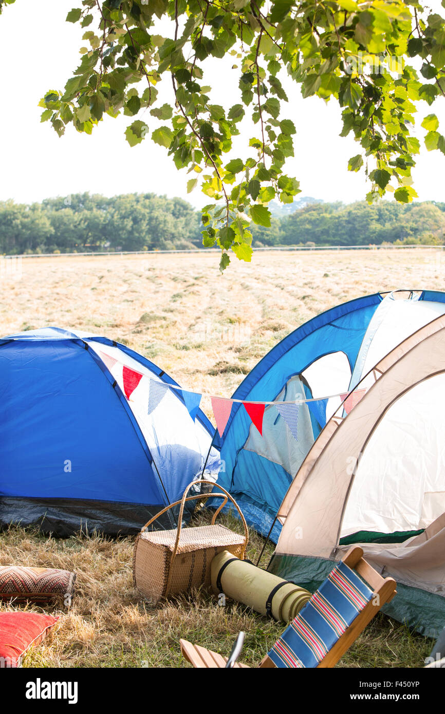 Empty campsite at music festival Stock Photo - Alamy