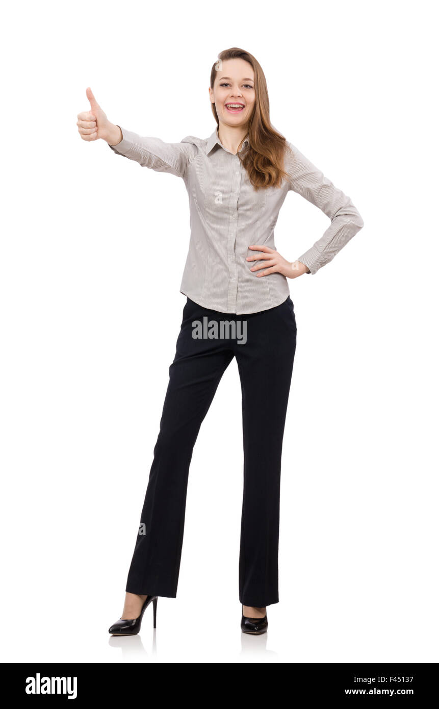 Working lady isolated on white Stock Photo - Alamy