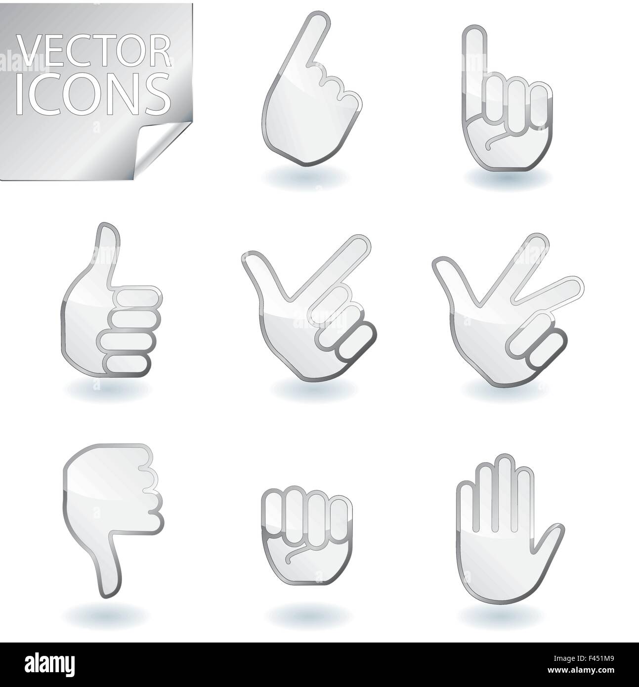 Hands pointers icons Stock Vector Image & Art - Alamy