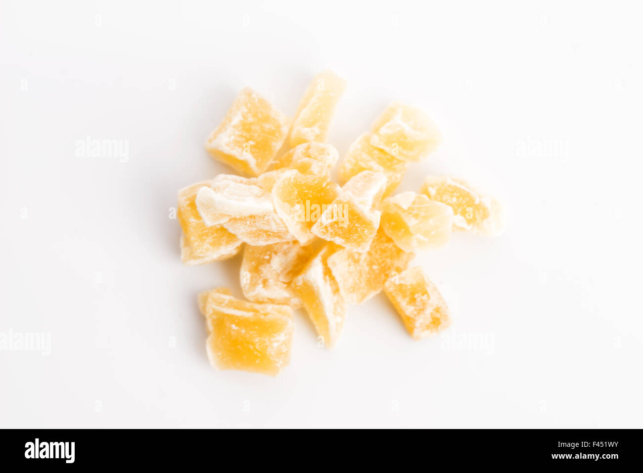 Caramelized ginger candy pieces isolated on white background Stock ...